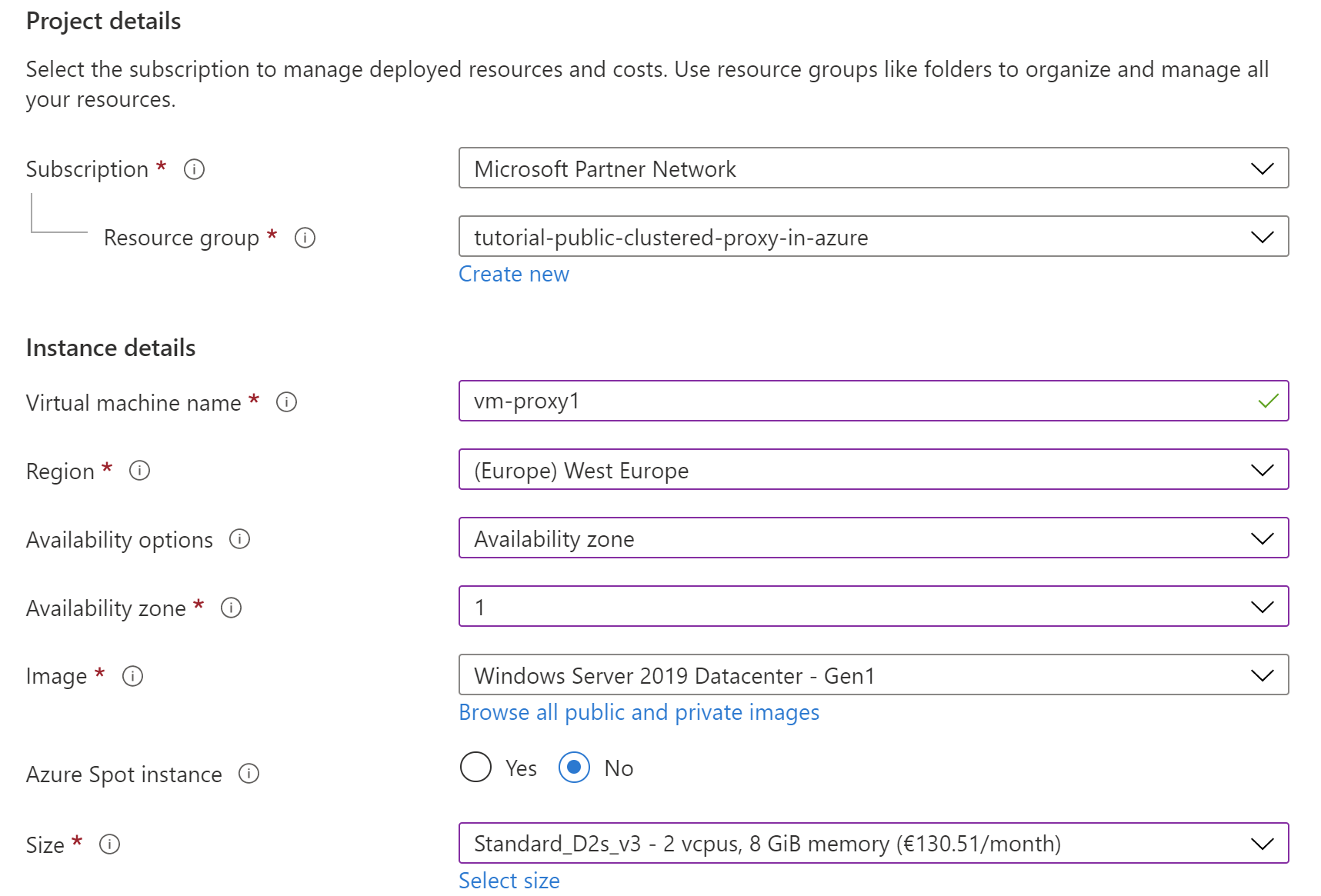 Backend Virtual Machines - Web Filtering Proxy
